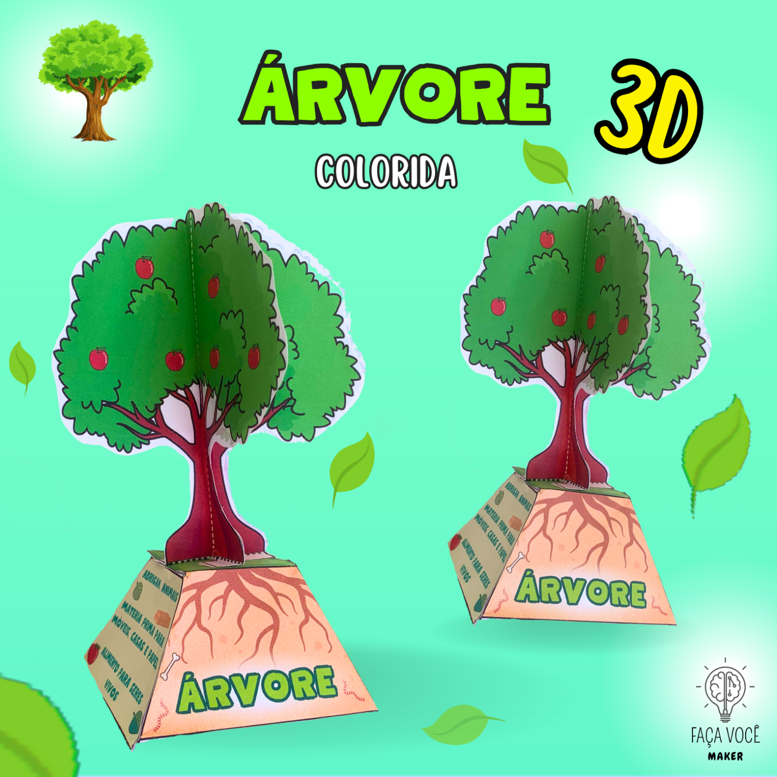 Árvore 3D (Colorida) – Faça Você Maker