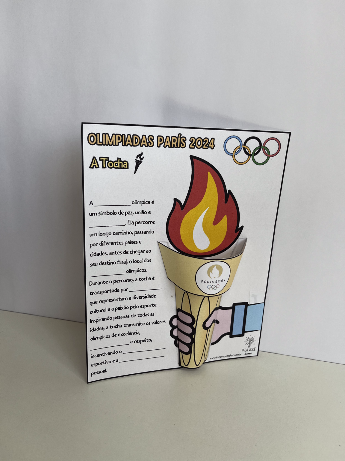 Tocha Olímpica 3D (París 2024) – Faça Você Maker